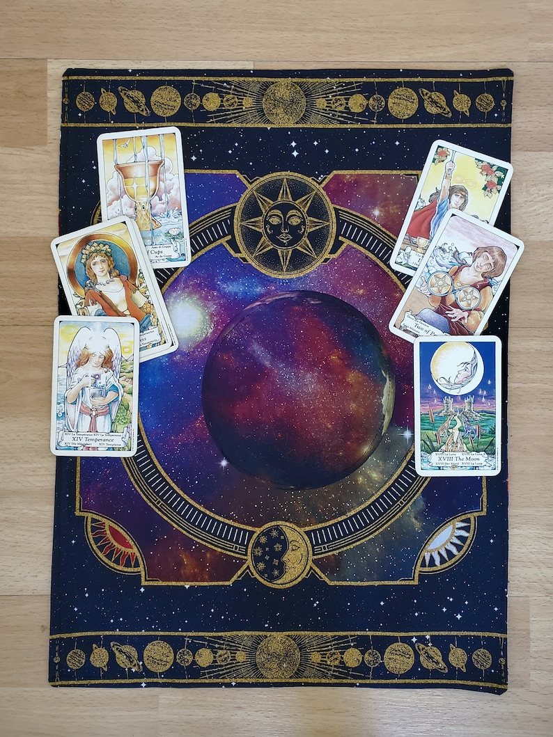 Tarot Card Reading Mat Celestial Oracle | Etsy