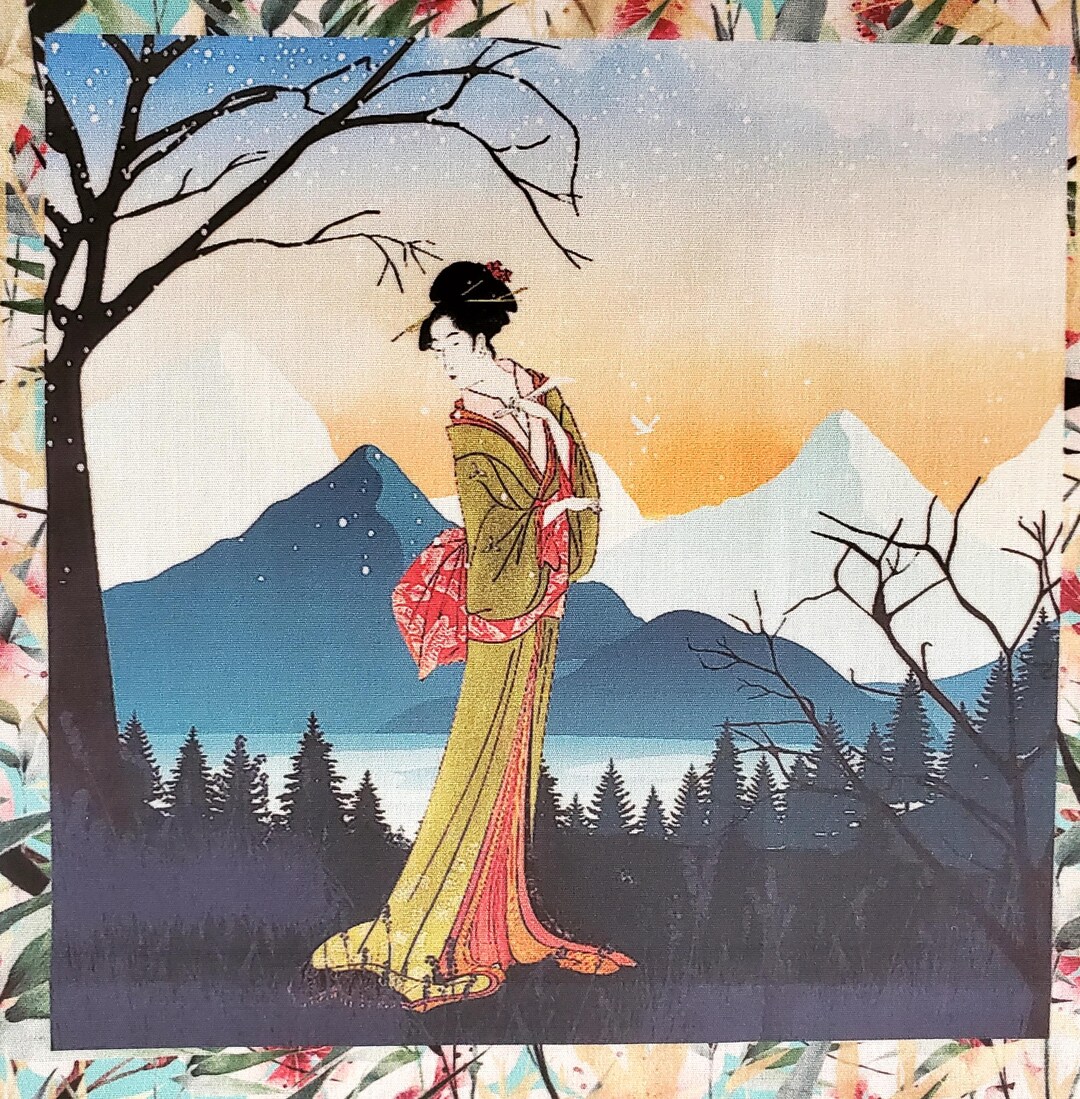 Japanese Geisha Quilt Block 7" - Etsy