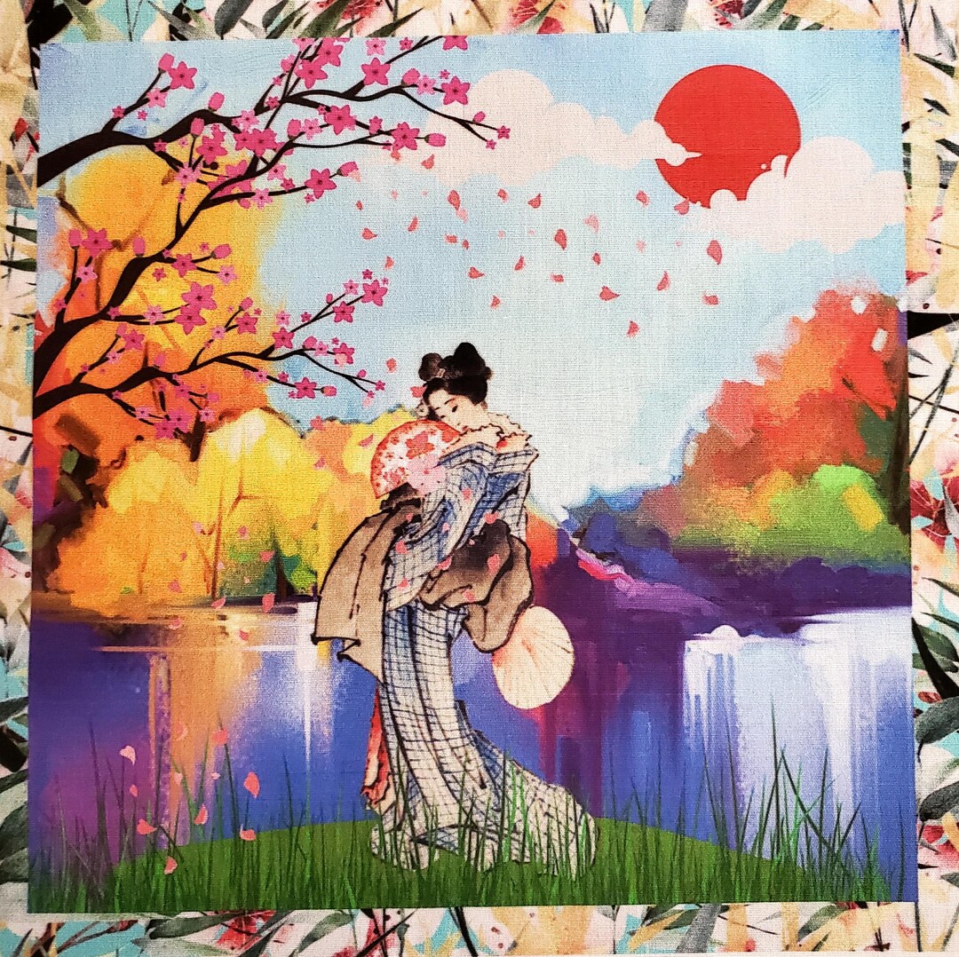 Japanese Geisha Quilt Block 7" - Etsy