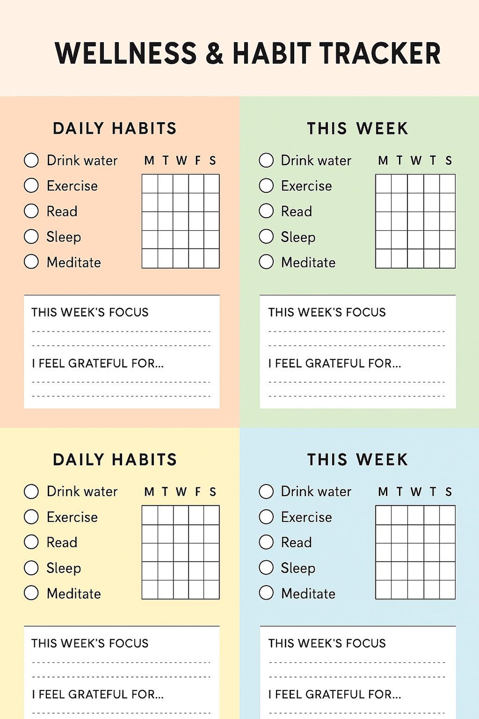 Wellness & Habit Tracker (digital Download) - Etsy