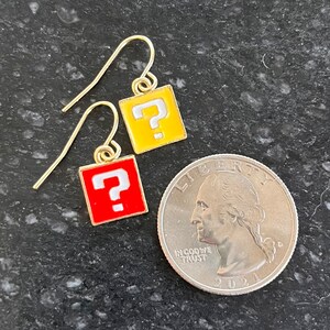 Square Question Mark Yellow and Red Earrings - Etsy