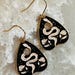 Snake Ouija Board Planchette Heart Enamel Earrings With White Roses - Etsy