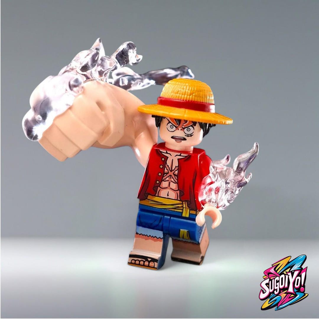 Luffy inspired Minifigure Custom One Piece Collectible, Anime Brick ...