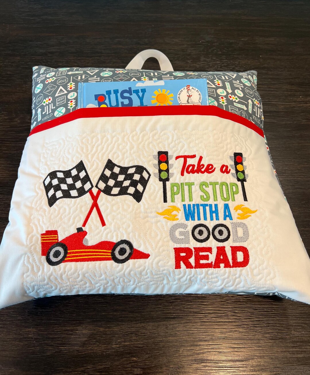 Race Car Reading Pocket Pillows - Etsy