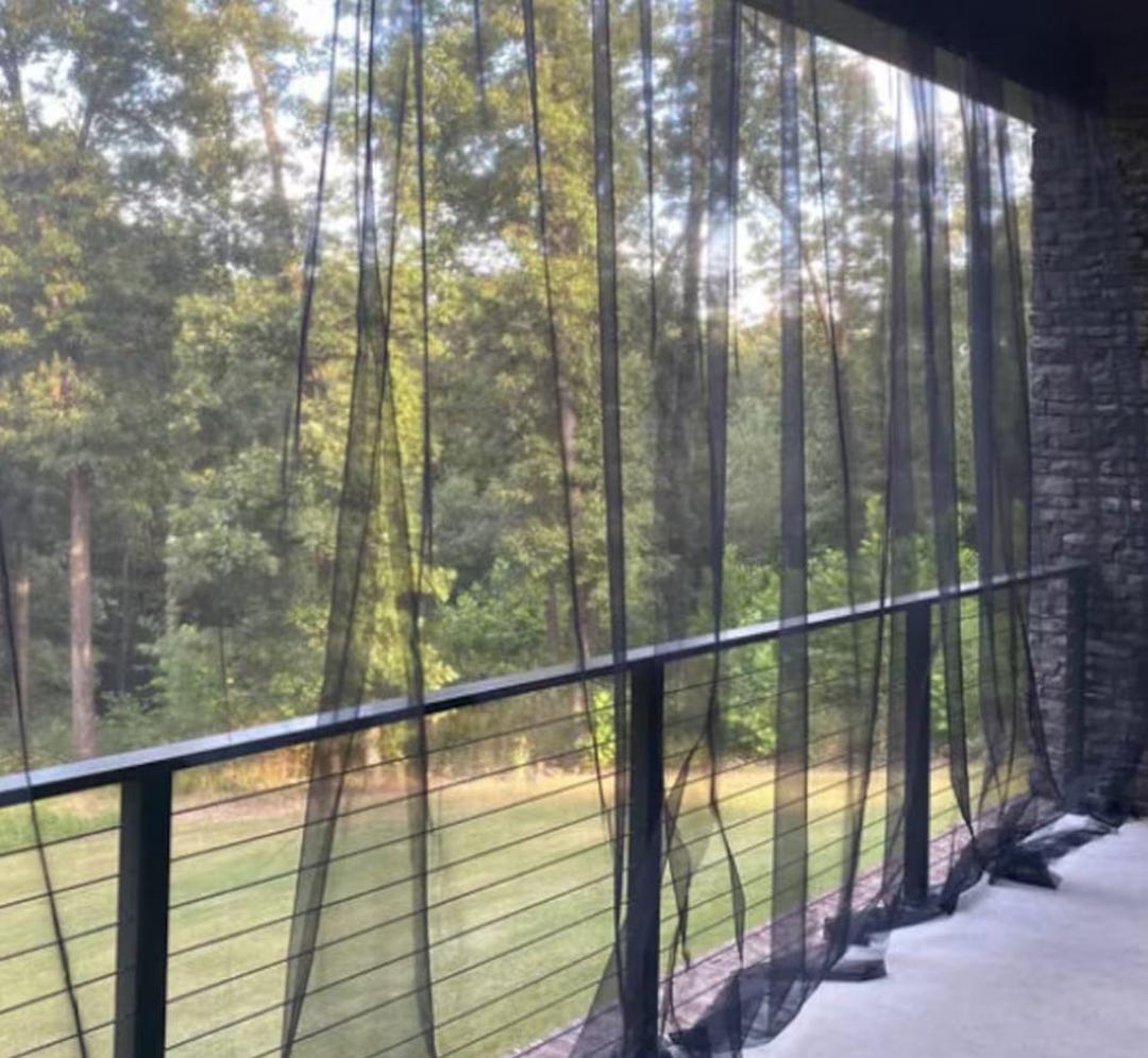 Sheer Outdoor Curtain Panel - Handmade Using "no-see-um/mosquito ...