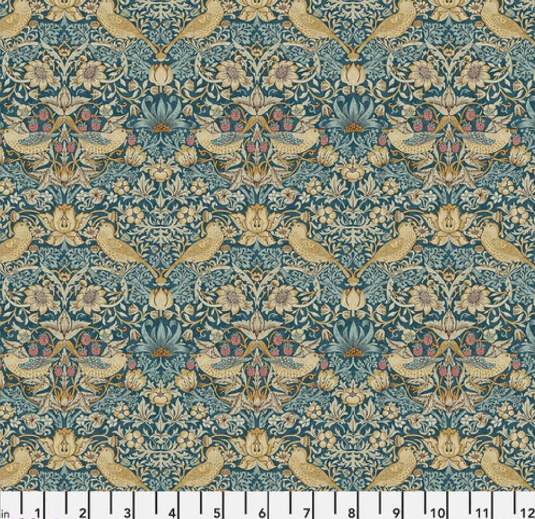 Cascade Roman Shade - Handmade Using "mini Strawberry Thief - Teal ...