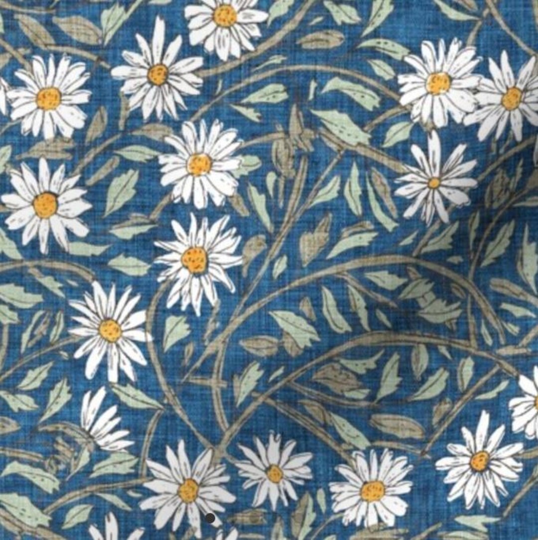Cascade Roman Shade - Handmade Using "paper Daisy Cobalt Blue" Fabric ...