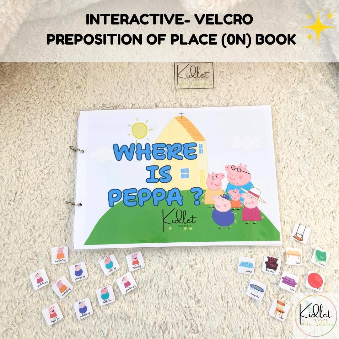 Interactive Peppa Pig Family Book: Preposition of Place ON, Learning ...