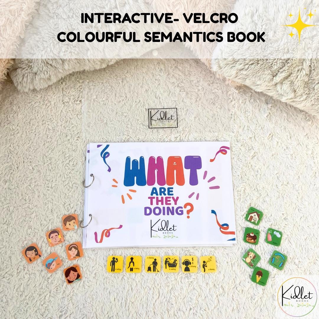 Interactive- Velcro Colourful Semantics Book- Early Learning- People ...