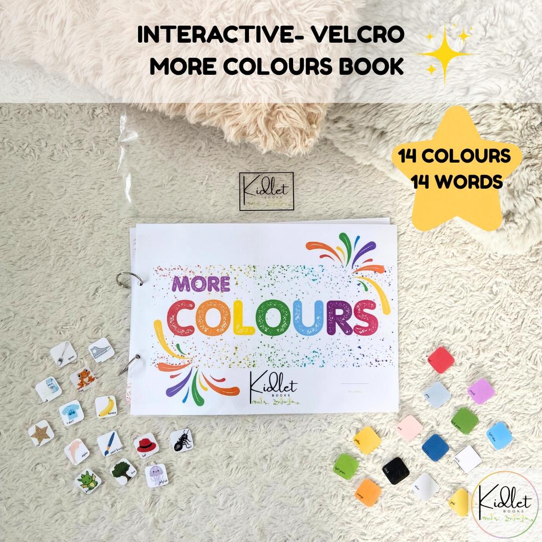Interactive More Colours & Words Book- With Velcro Pieces for Speech ...