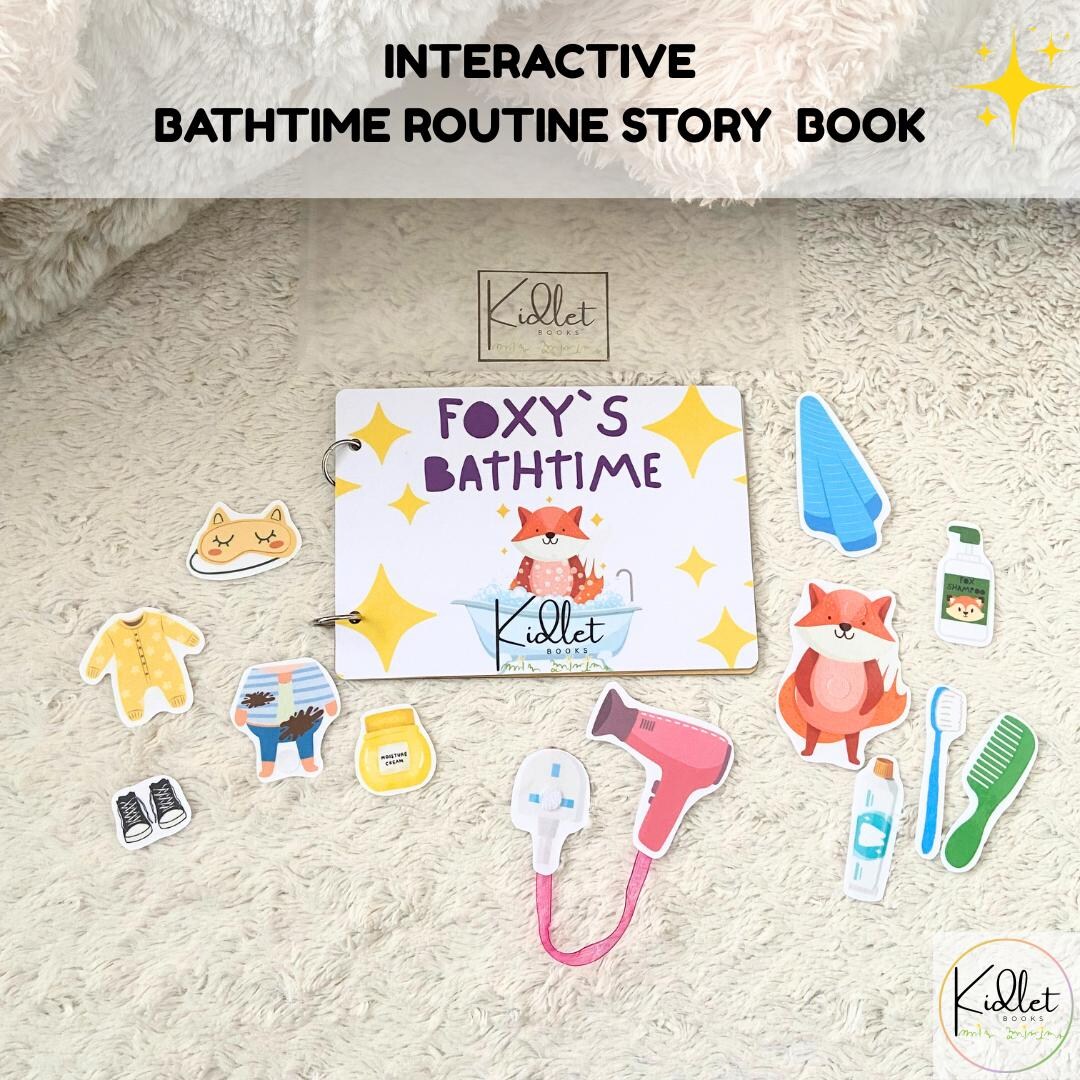 Interactive Bath Time Routine Story- Sensory Learning Toddler Book - Etsy