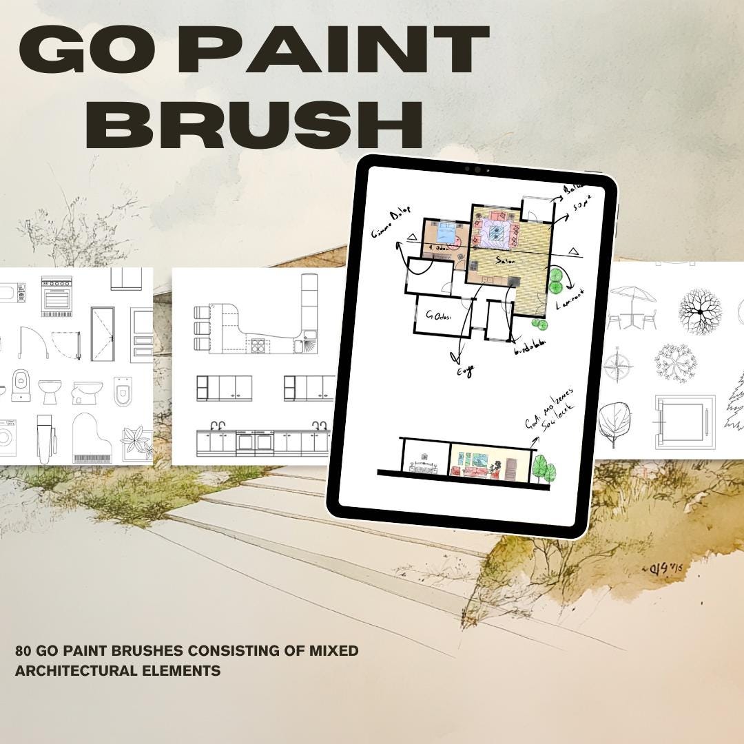 Gopaint Architectural Brushes: Interior Design Stamps (80+) - Etsy