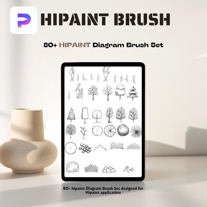 Hipaint Architectural Diagram Brushes: Interior & Landscape Stamps ...