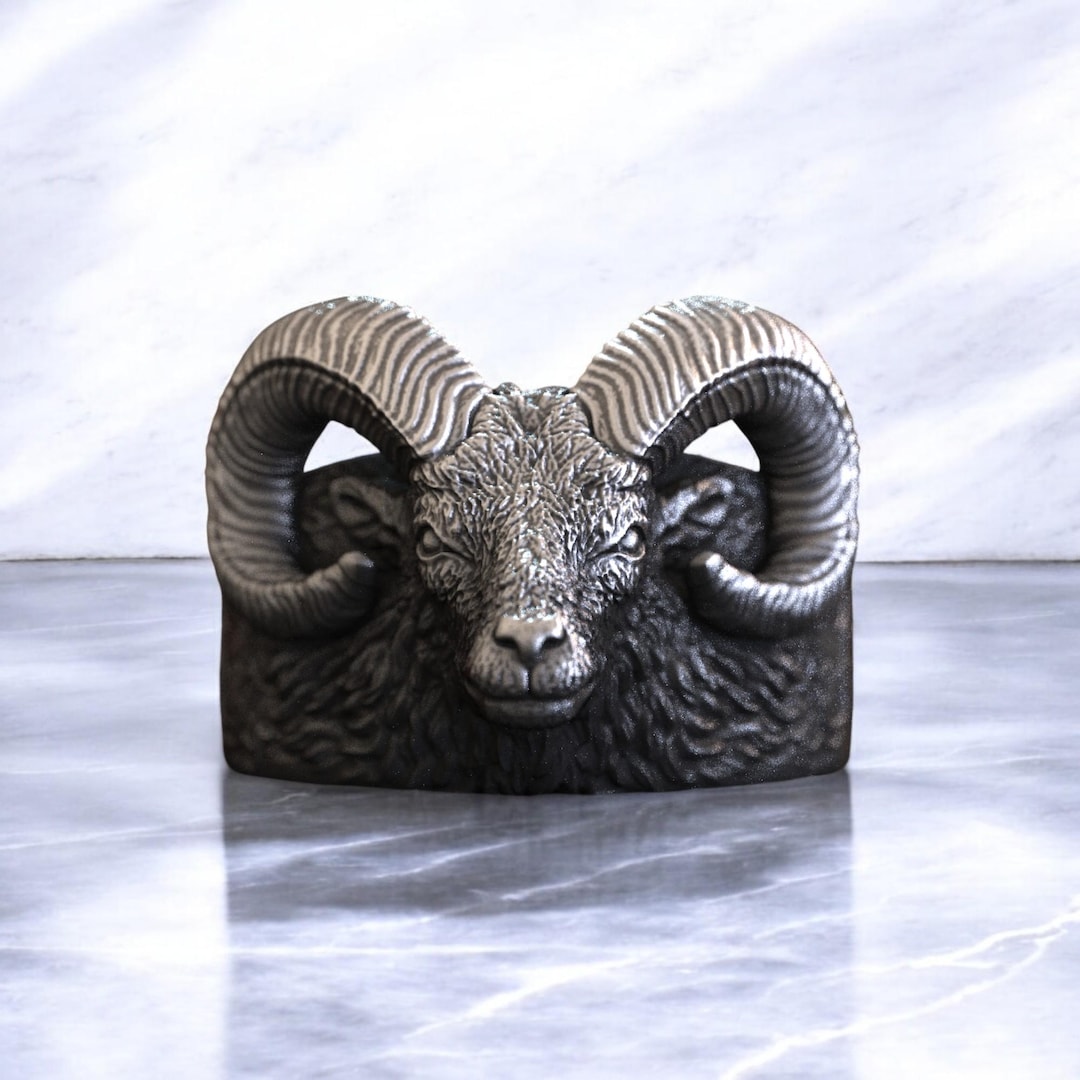 Bold Ram Head Ring, 925 Sterling Silver Animal Statement Jewelry, Aries ...