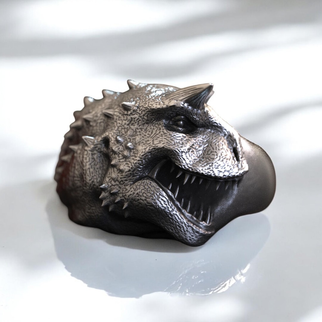 Dinosaur Silver Ring - Roaring T-rex Design in 925 Sterling - Unique ...