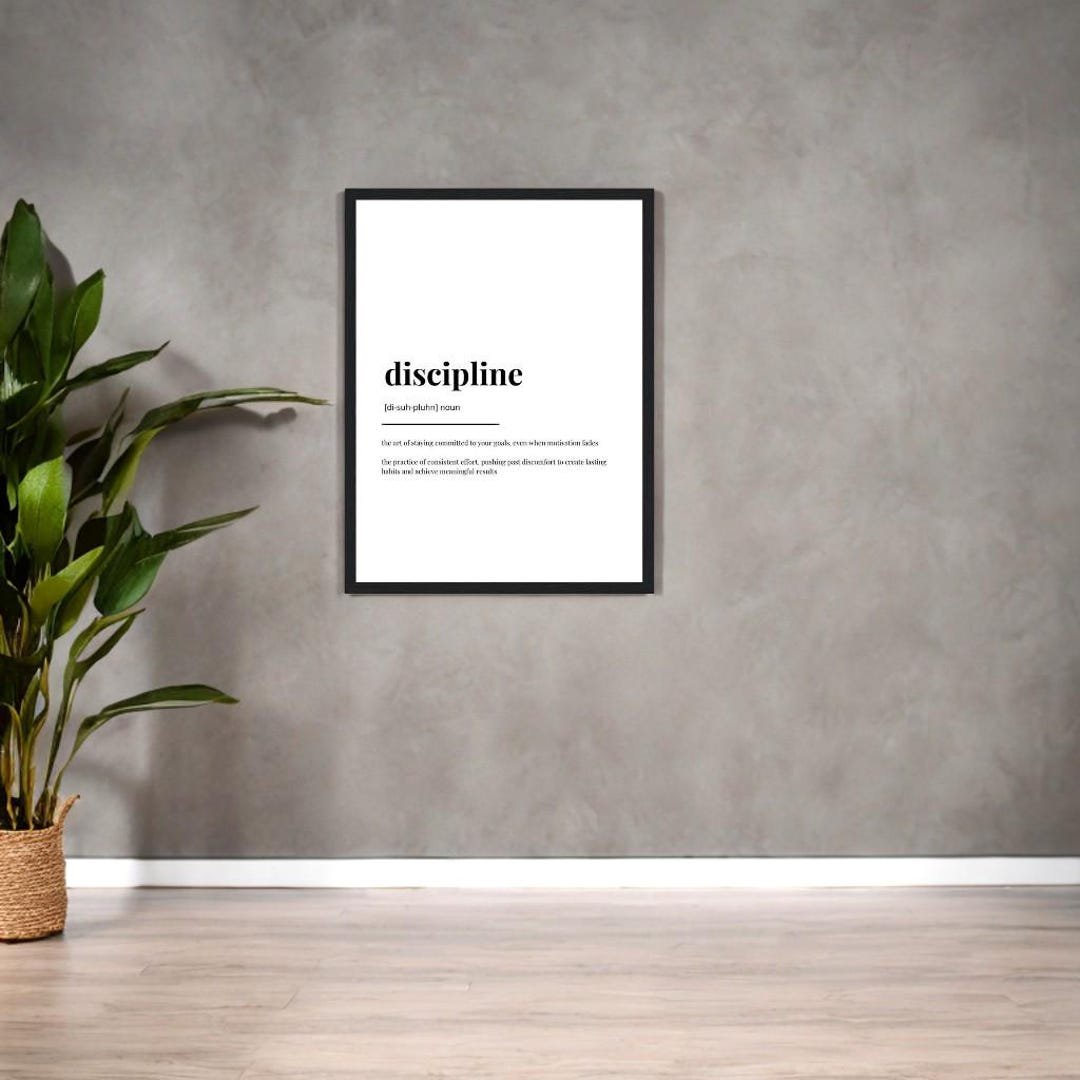 Discipline Definition Wall Art - Motivational Poster for Office ...