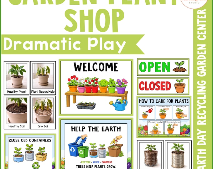 Spring Garden Plant Shop Dramatic Play - Earth Day Recycling Garden ...
