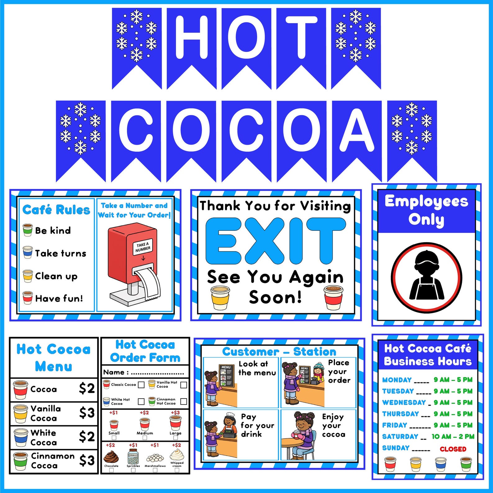 Hot Cocoa Shop Dramatic Play Center | Winter Pretend Play (printable ...