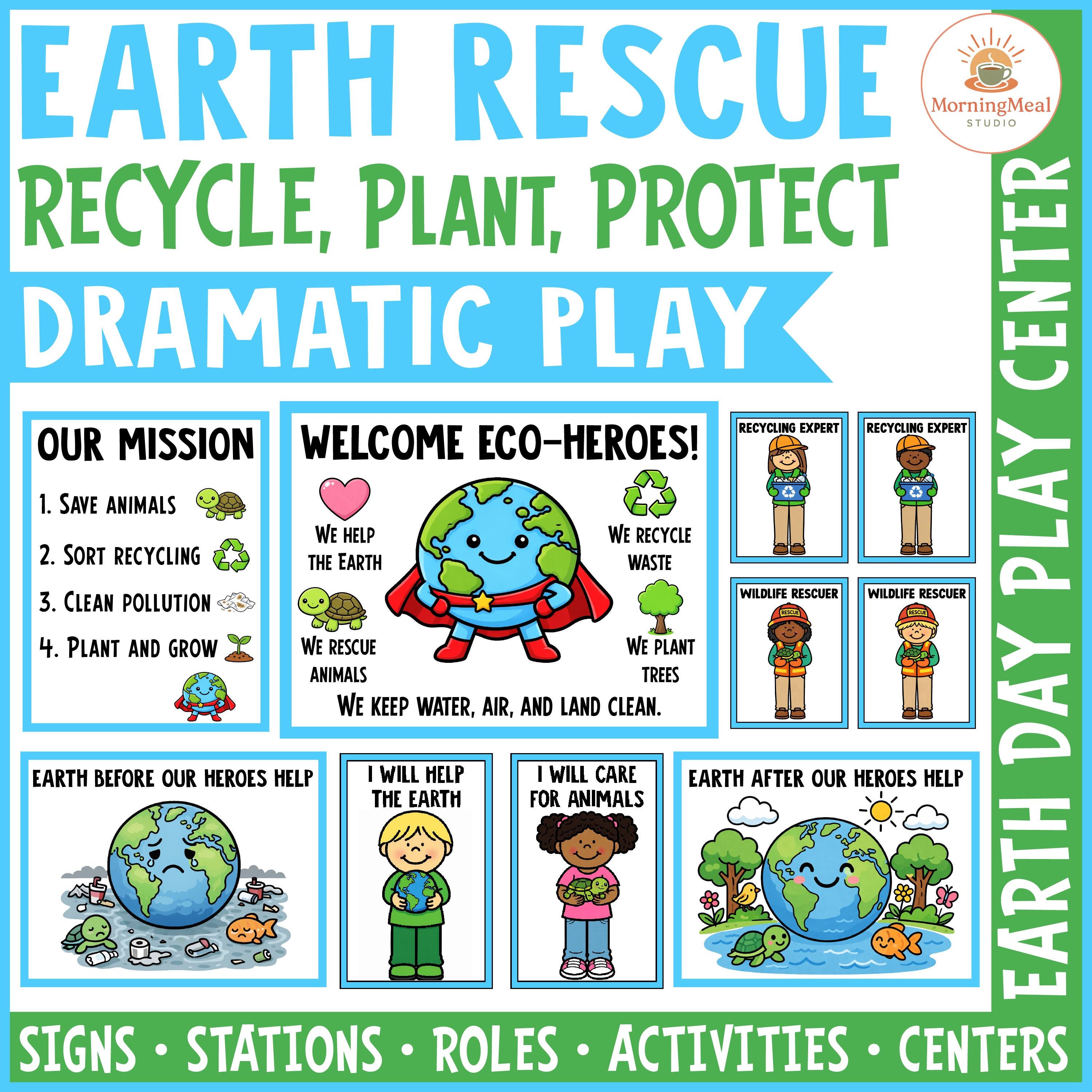 Earth Day Dramatic Play Center | Recycle, Plant & Protect Activities - Etsy
