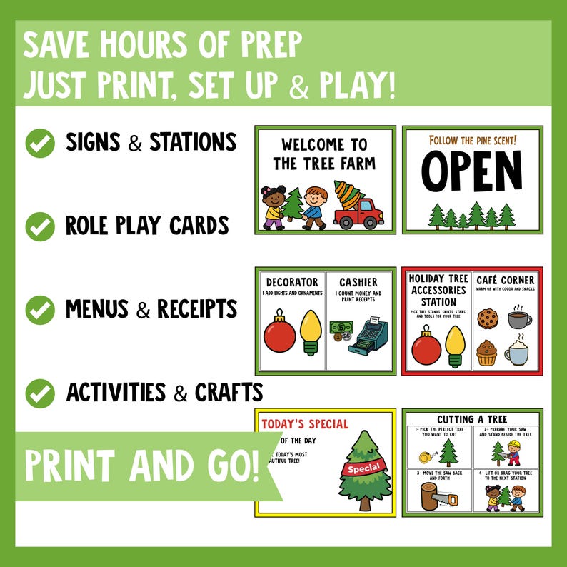 Christmas Tree Farm Dramatic Play Set | Pretend Play Center | Preschool ...