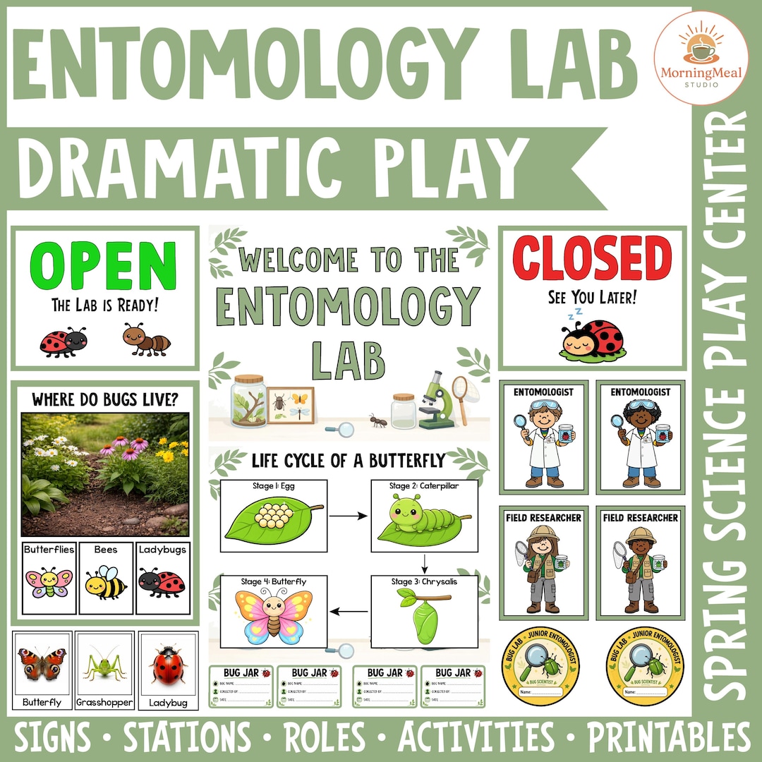Entomology Bug Lab Dramatic Play Center | Insect & Bug Science Spring ...