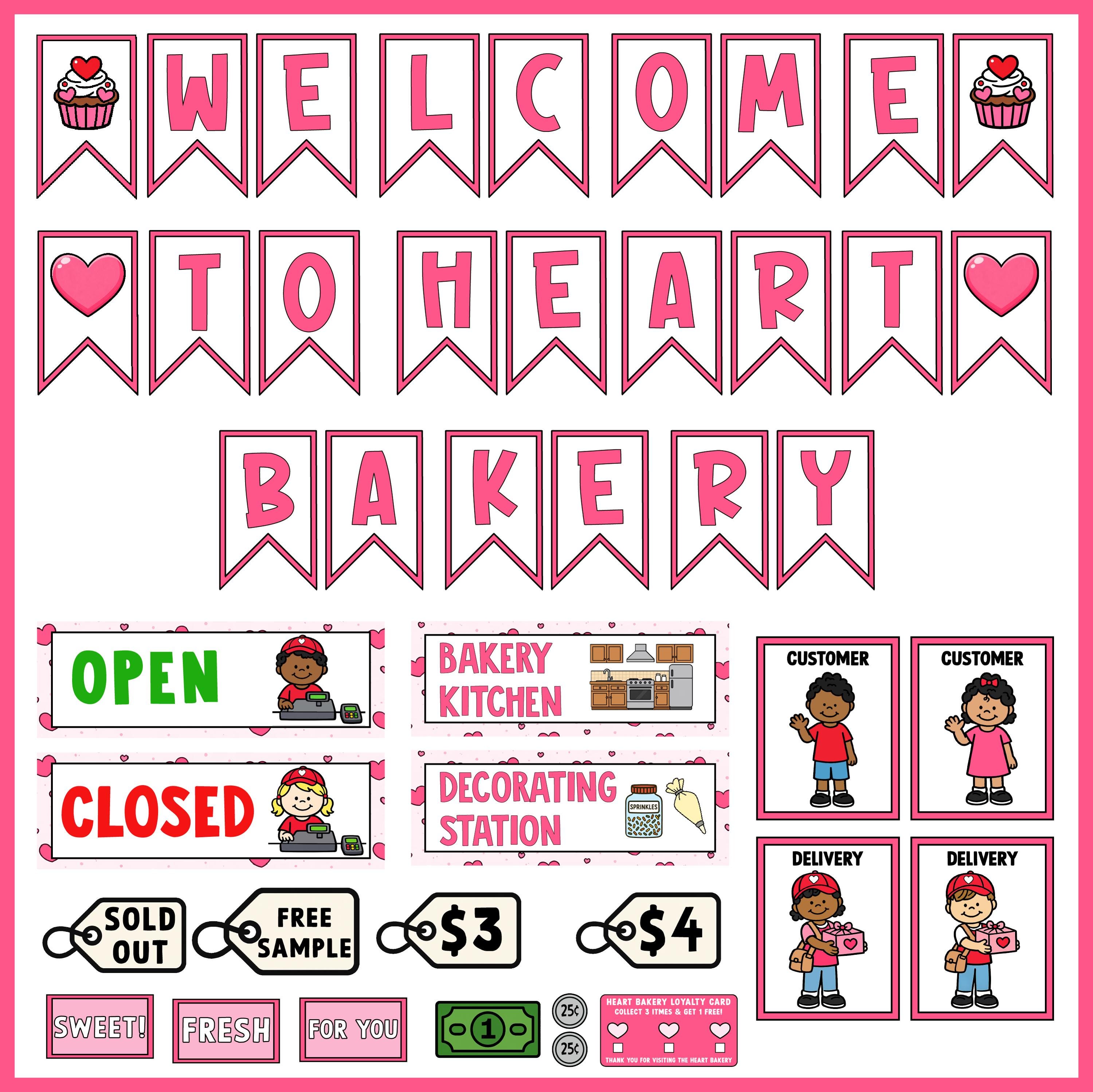 Valentine's Day Dramatic Play Bakery & Sweet Shop | Pretend Play Center ...