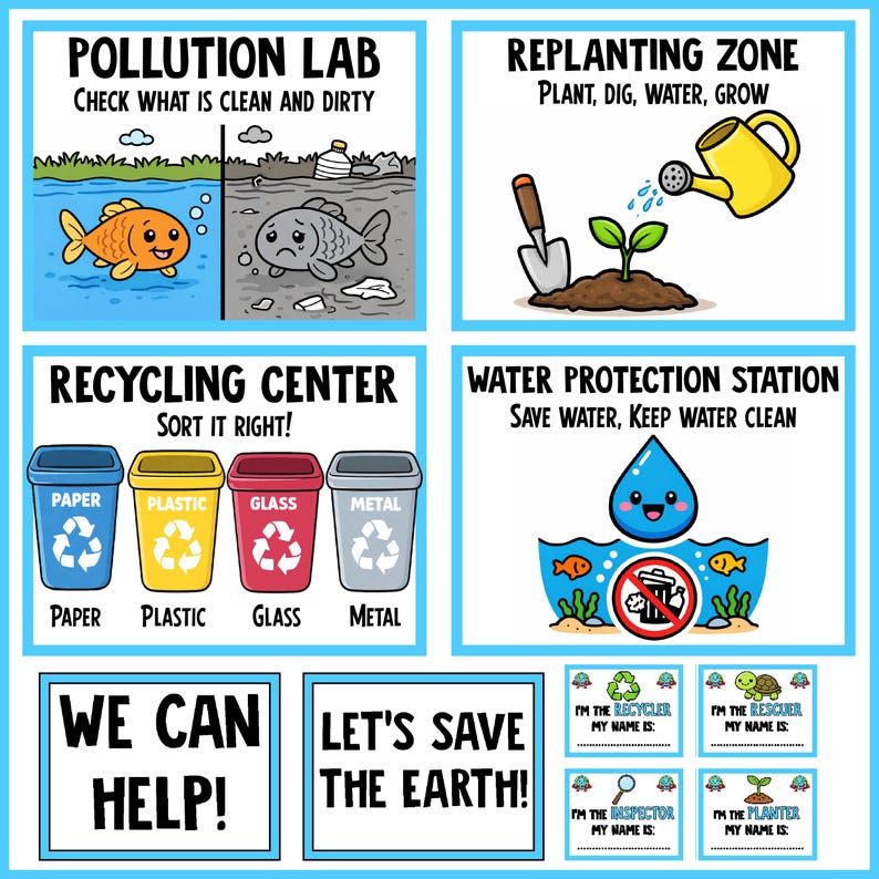 Earth Day Dramatic Play Center | Recycle, Plant & Protect Activities - Etsy