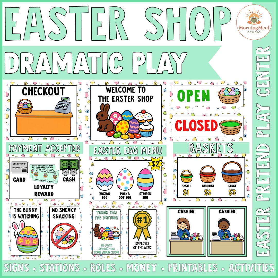 Easter Shop Dramatic Play Center | Spring Pretend Play, April ...