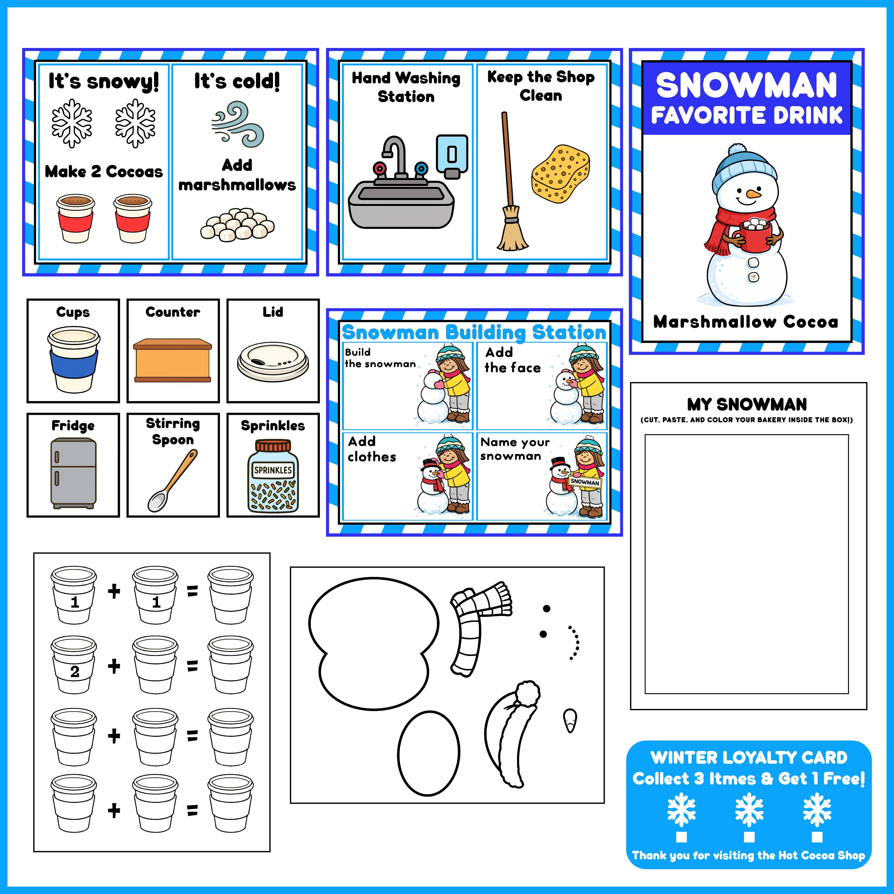 Hot Cocoa Shop Dramatic Play Center | Winter Pretend Play (printable ...