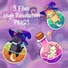 3 Potion Bottle Cat Pngs (plus Bonus Star) | 3 High Resolution Pngs ...