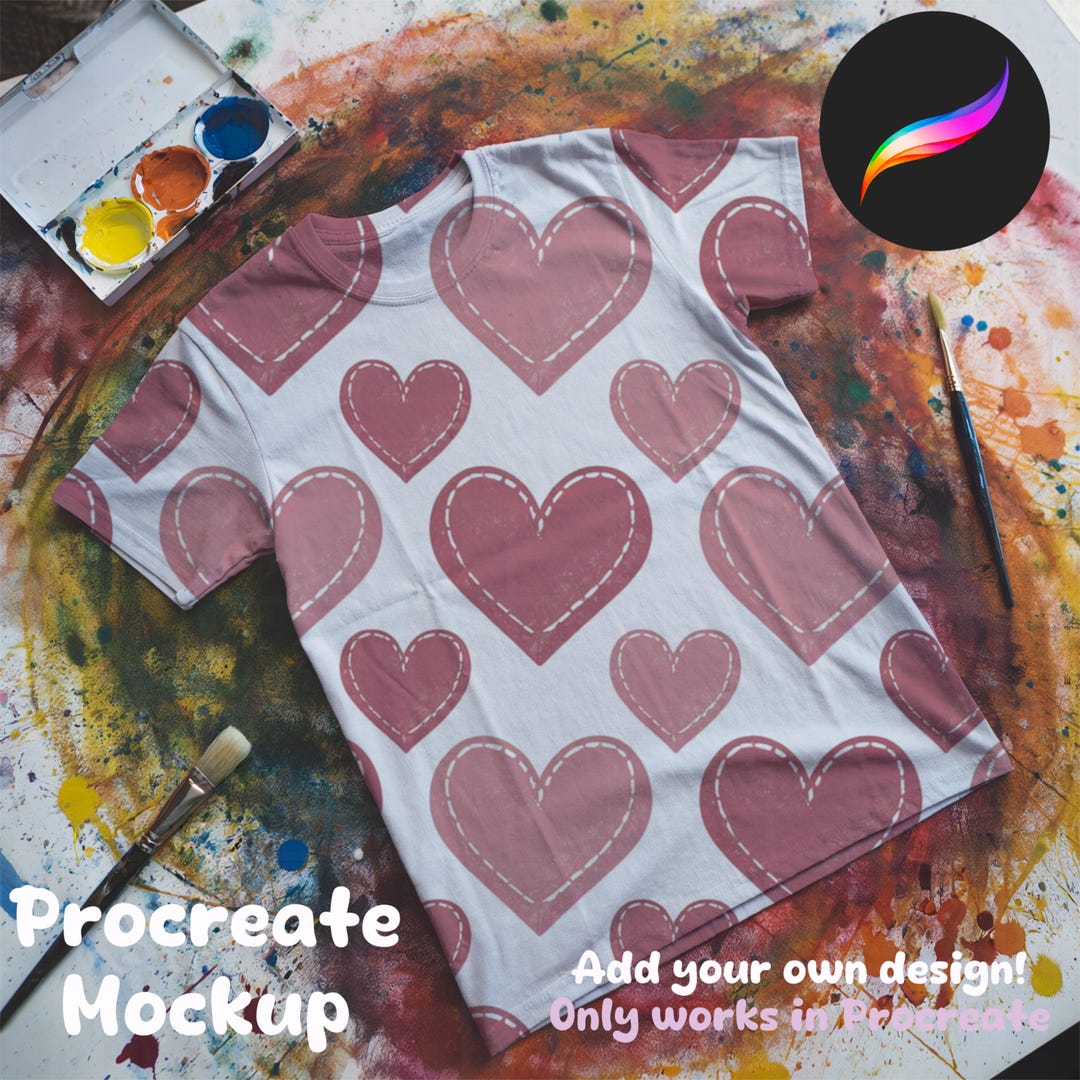 Editable Procreate T-shirt Mockup for Patterns and Design Showcase ...