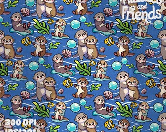 Seamless Otter Digital Design - Etsy