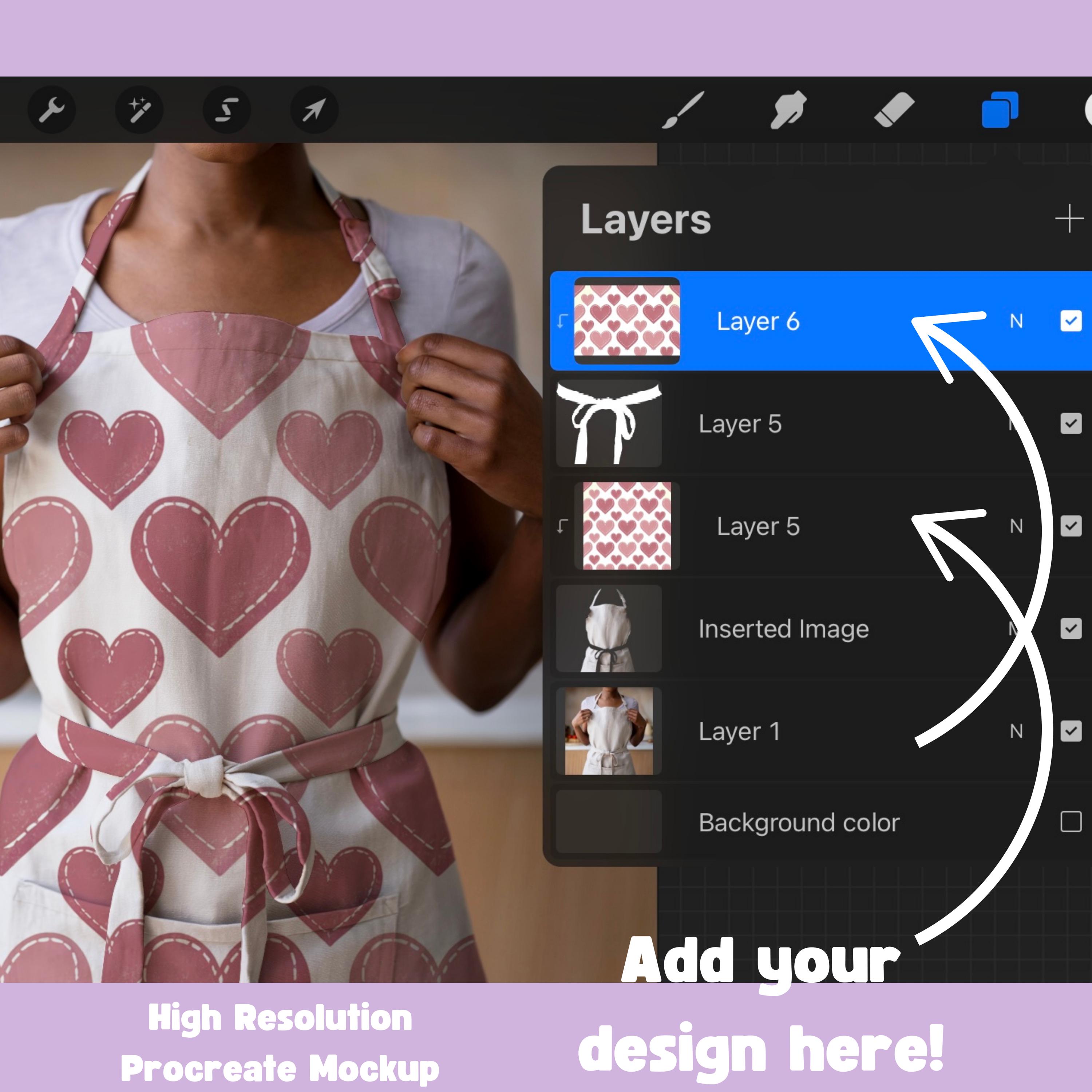 Editable Procreate Apron Mockup for Patterns and Design Showcase ...
