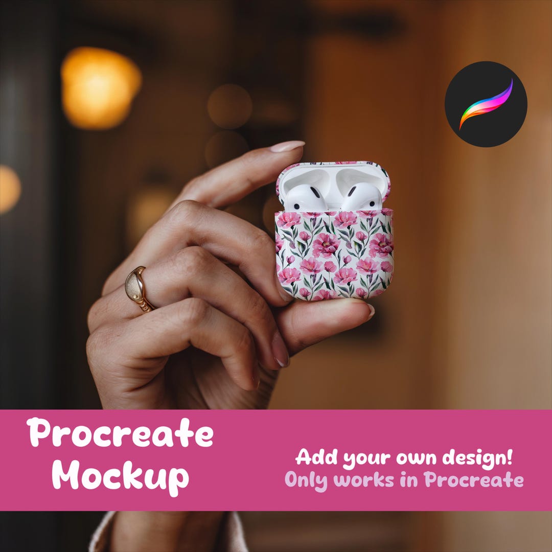 Editable Procreate Airpods Case Mockup for Patterns and Design Showcase ...