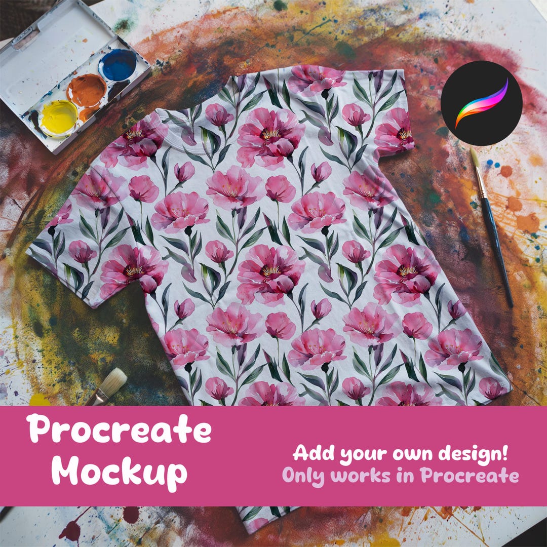Editable Procreate T-shirt Mockup for Patterns and Design Showcase ...