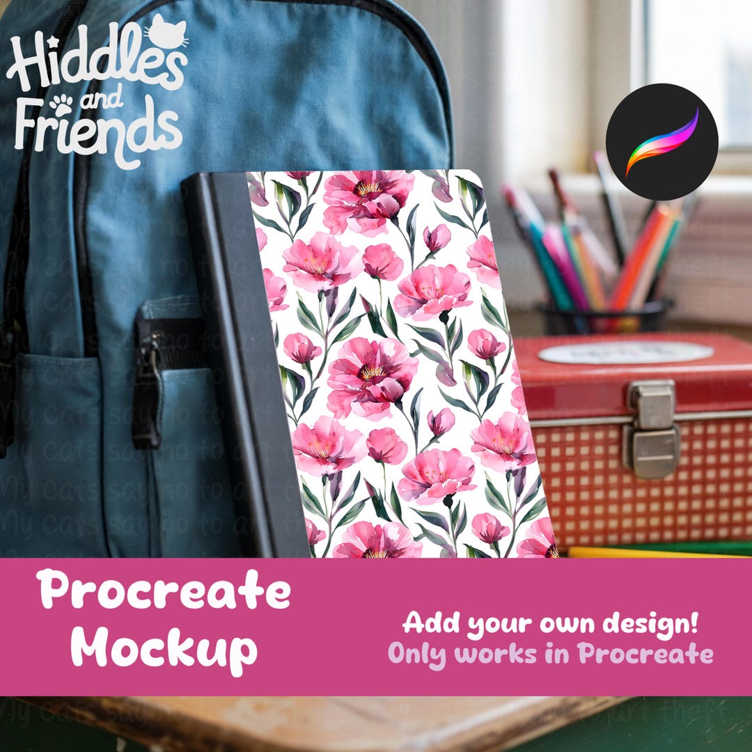 Editable Procreate Composition Notebook Mockup for Patterns and Design ...