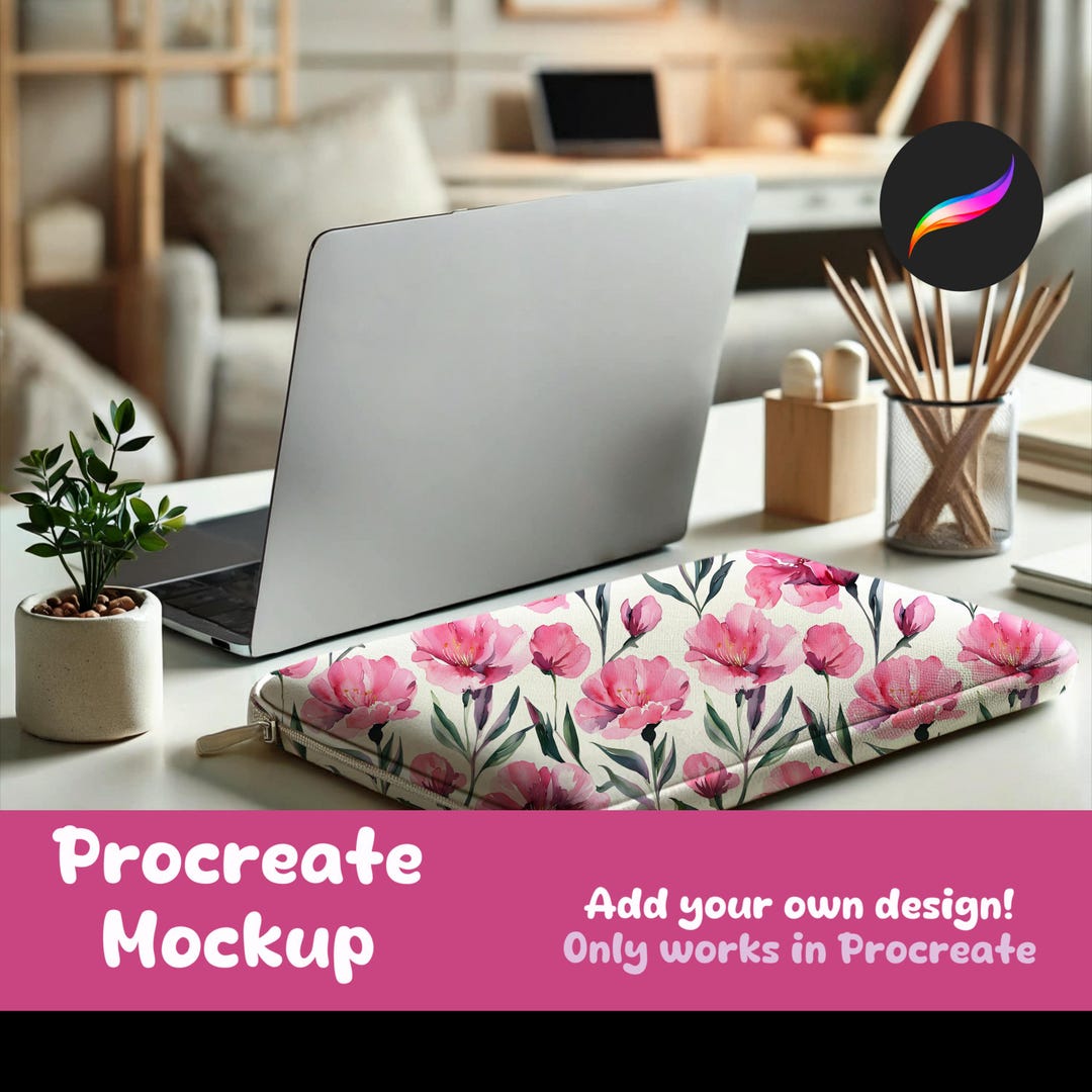 Editable Procreate Laptop Sleeve Mockup for Patterns and Design ...
