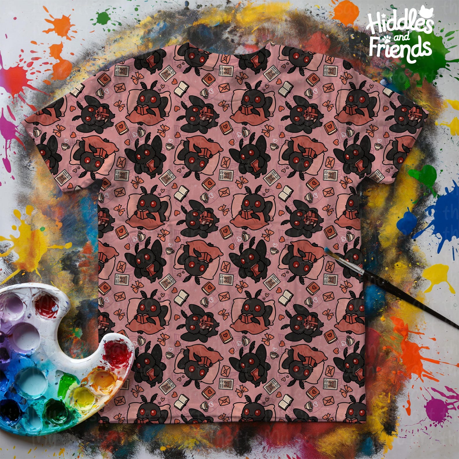 Bookish Coquette Mothman Seamless Pattern – Cute Cryptid Digital File ...