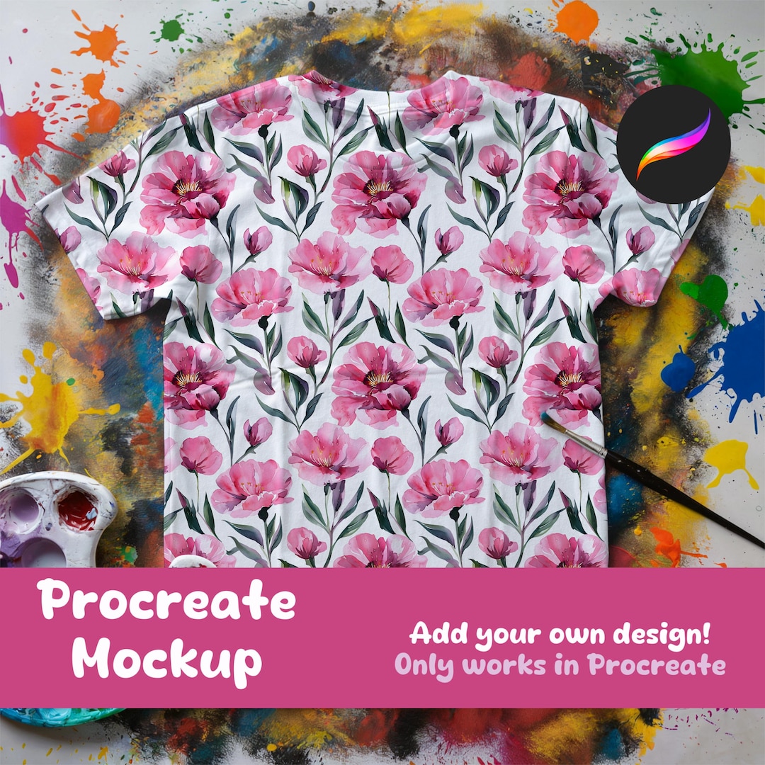 Editable Procreate T-shirt Mockup for Patterns and Design Showcase ...
