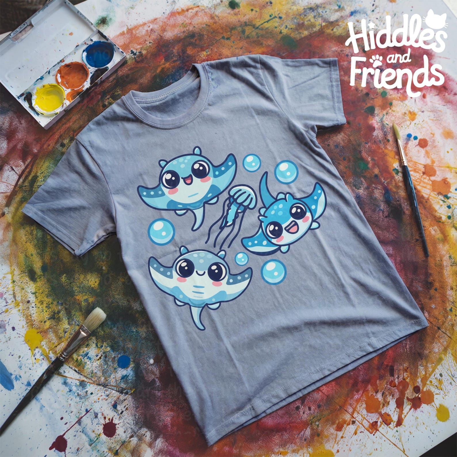 Cute Manta Ray Digital Sticker PNG – Kawaii Ocean Creatures Clipart for ...