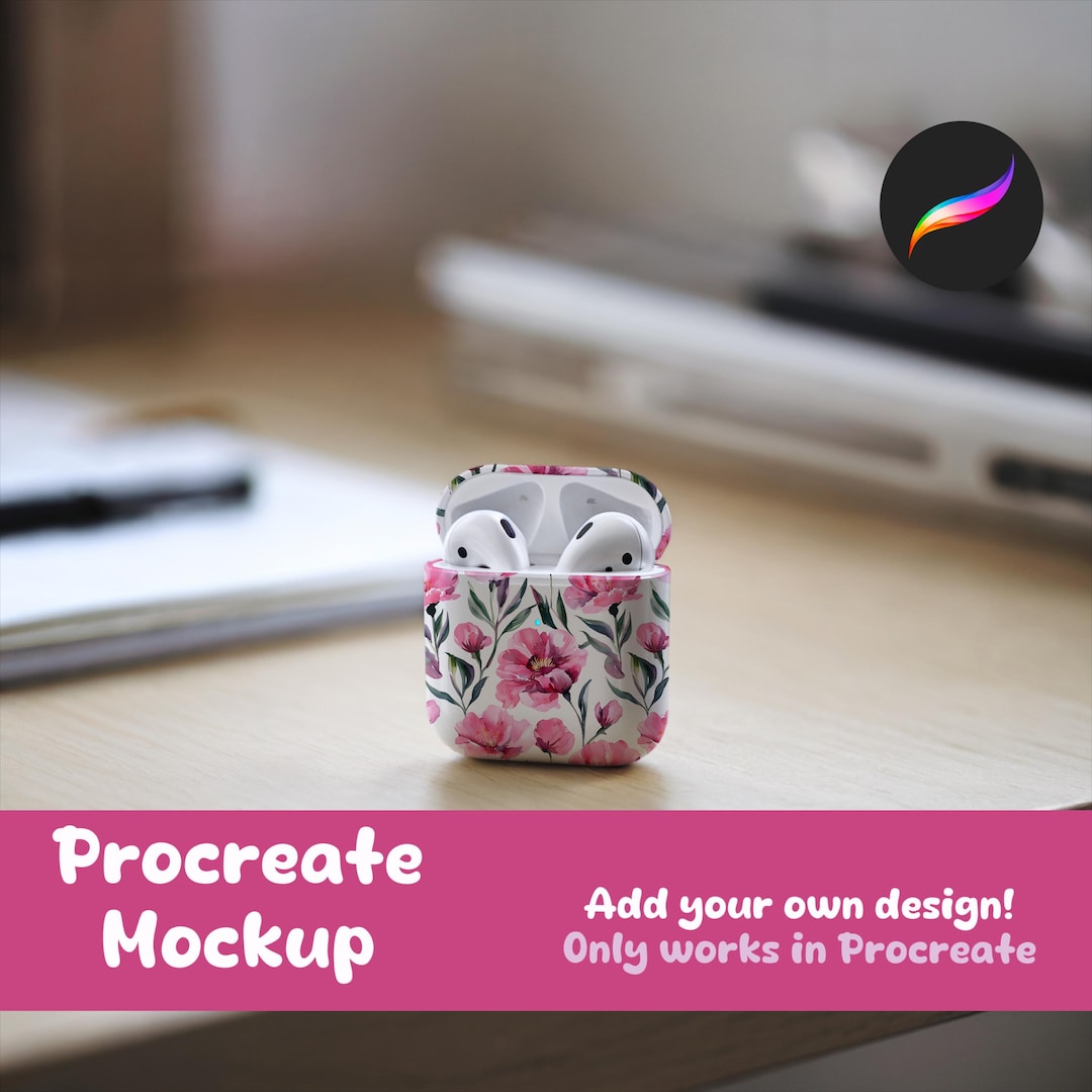 Editable Procreate Airpods Case Mockup for Patterns and Design Showcase ...