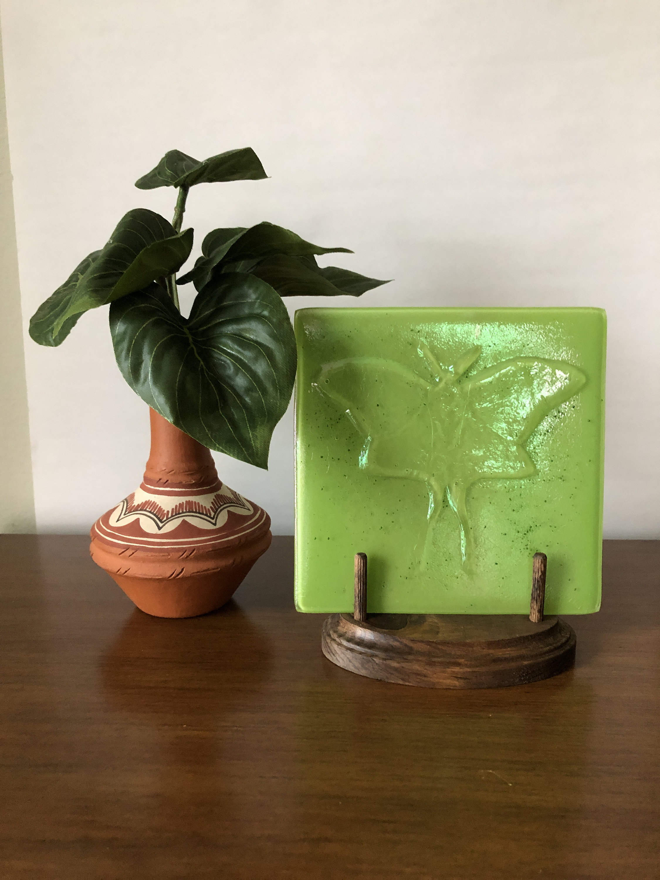 Luna Moth Art Tile Hand Crafted Glass Low Relief for Home Decor - Etsy