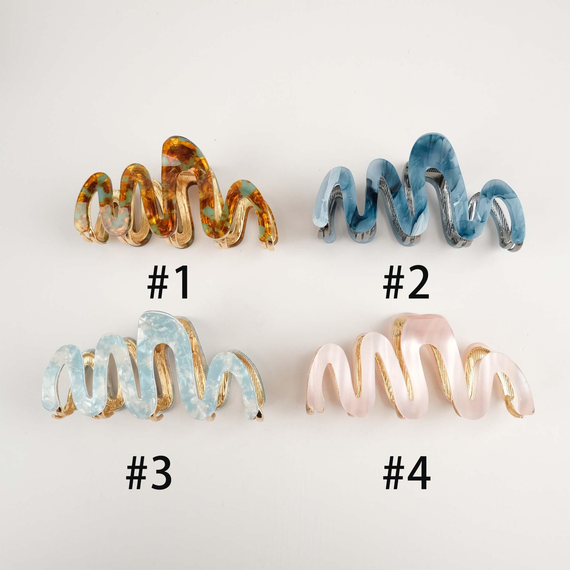 Handmade Fun Wave Hair Clips,elicate Resin Hair Clips,strong Hair Wave ...