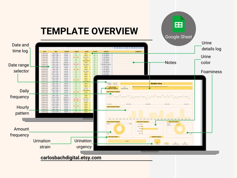 Bladder Diary Google Sheets Template – Track Urination, Frequency ...