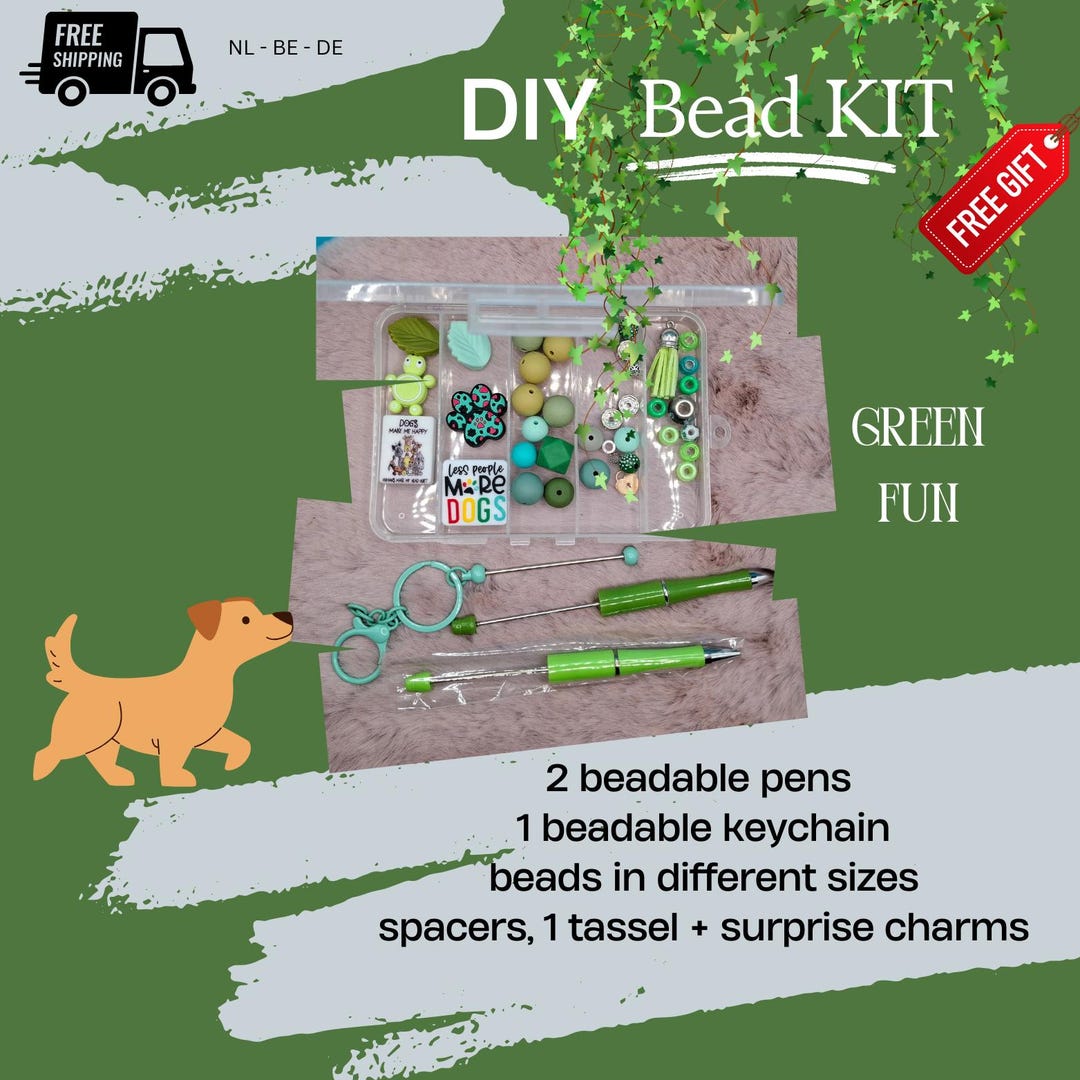 DIY Bead Kit Green Fun - Bead Kit for Beginners - DIY Silicone Beads ...