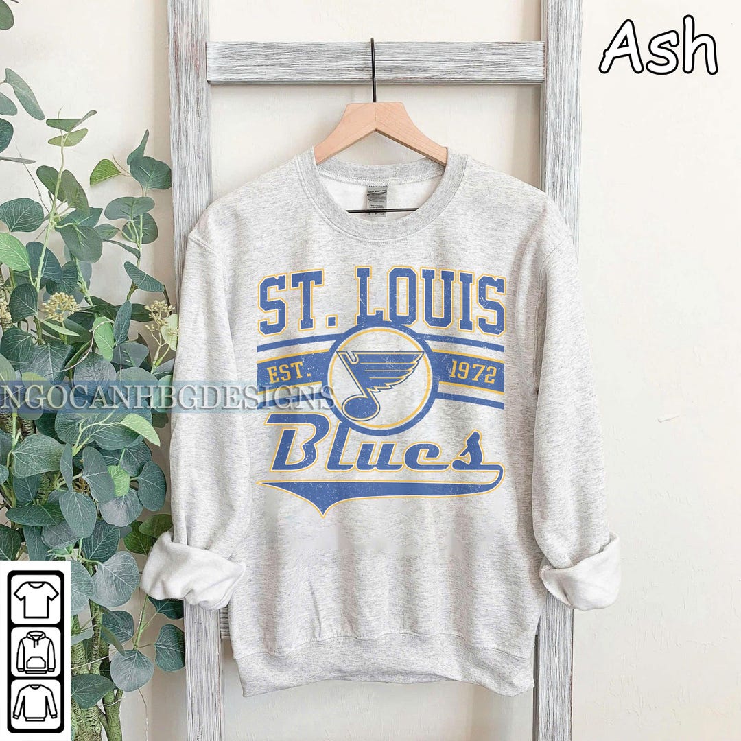 St. Louis Blues Sweatshirt Crewneck, Vintage Blues Shirt, St. Louis ...
