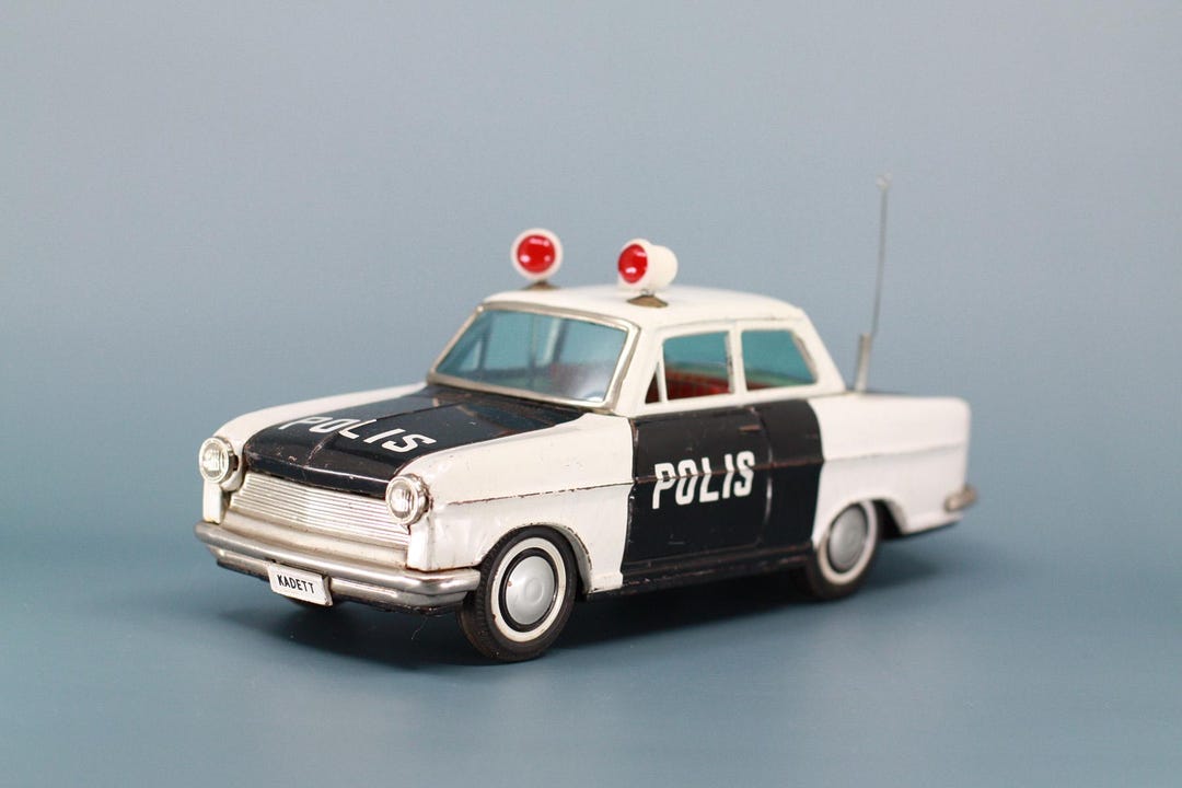 Tin Police Car by Ichiko Made in Japan 1960s - Etsy
