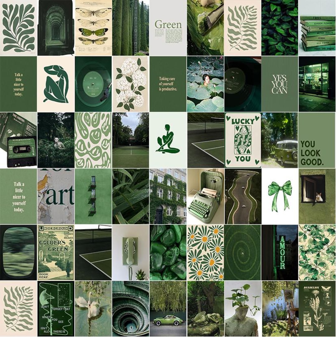 Green Grunge Wall Collage Kit, Photo Collage Kit, Tezza Collage Kit ...