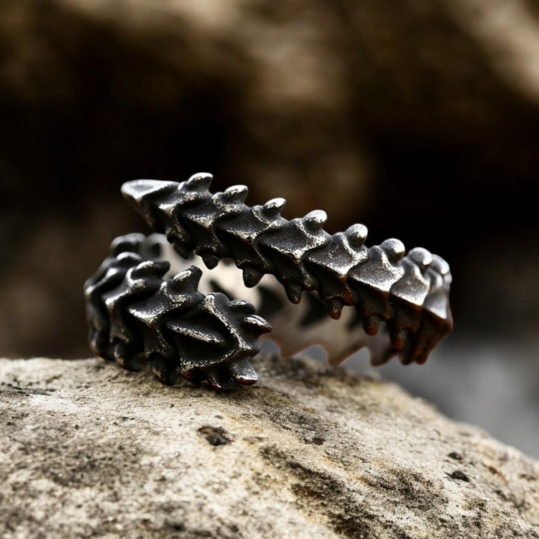 Stainless Steel Centipede Ring | Skeleton Bones Goth Ring | Dragon ...