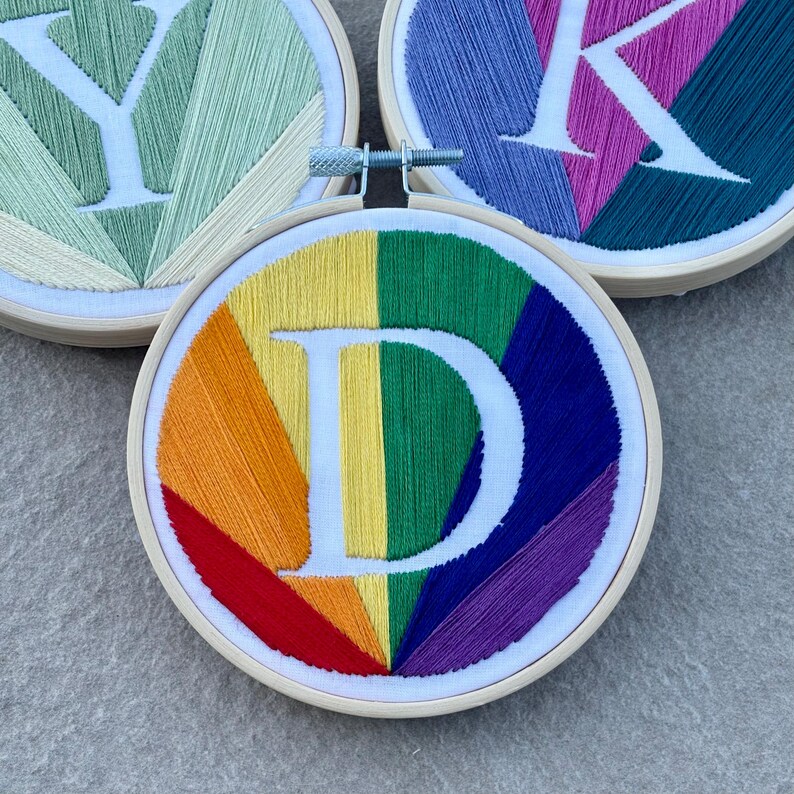 Alphabet Hand Embroidery Pattern: Personalized Letter D Monogram, D ...